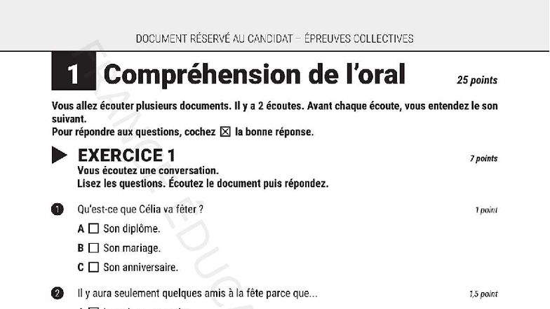 DELF B1 - Épreuve de Compréhension et Production Écrite - Sujet 04 ...