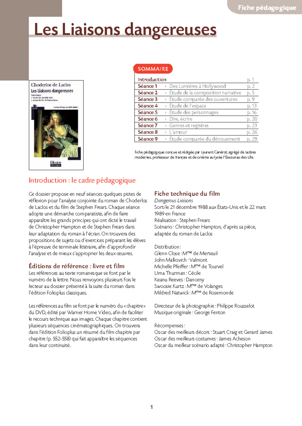 Les liaisons dangereuses : Pédagogie et Adaptation Filmique - Cours 12 ...