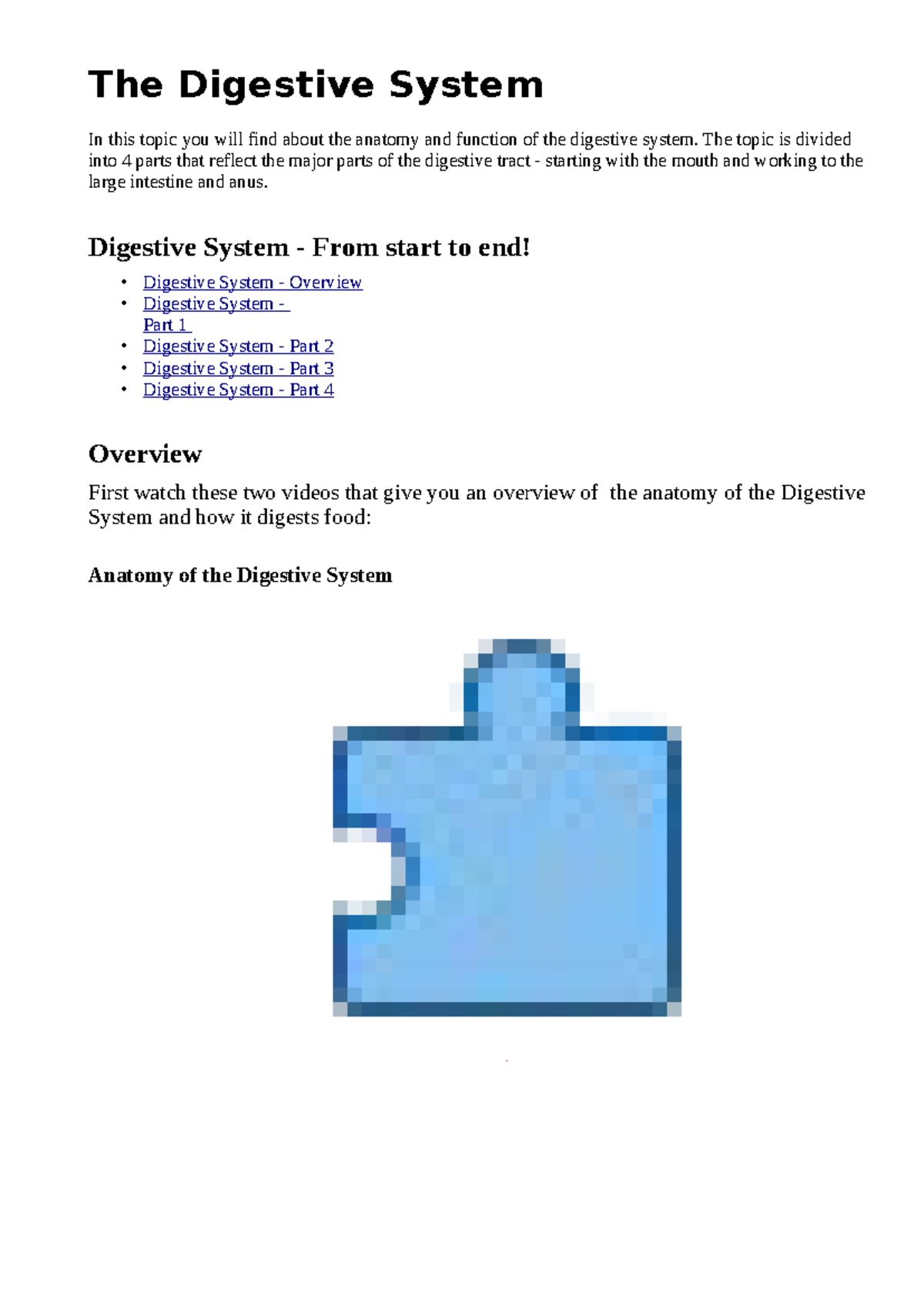 Digestive System Overview and Function: Parts 1-4 Exploration - The ...