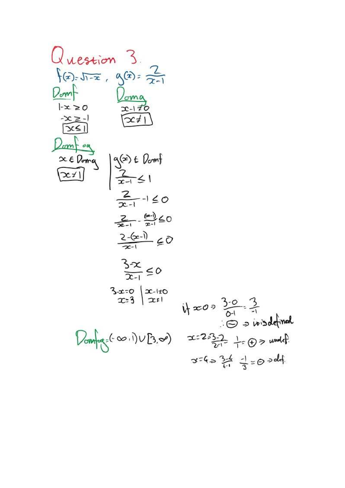 Revising composition domains p2 - ENG1090 - Question 3. F(x)=J₁-x, g(x ...