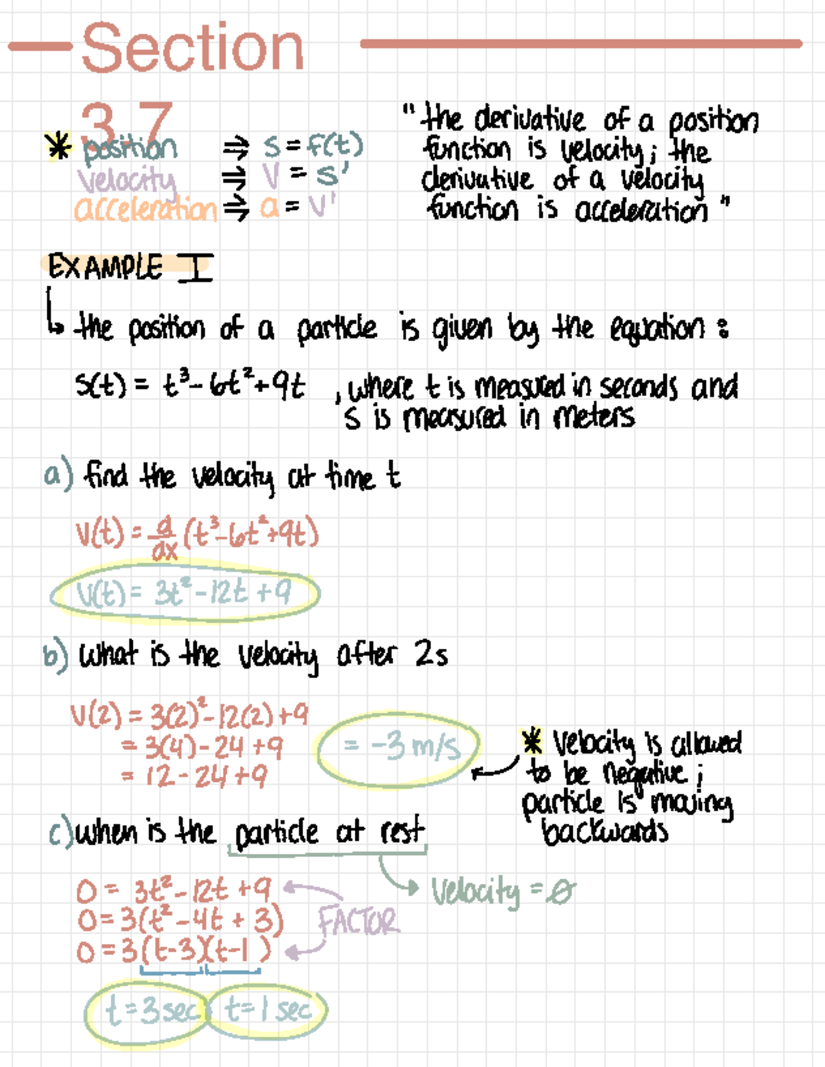 MAT 1730 - Derivatives: Position, Velocity, and Acceleration Concepts - Studocu