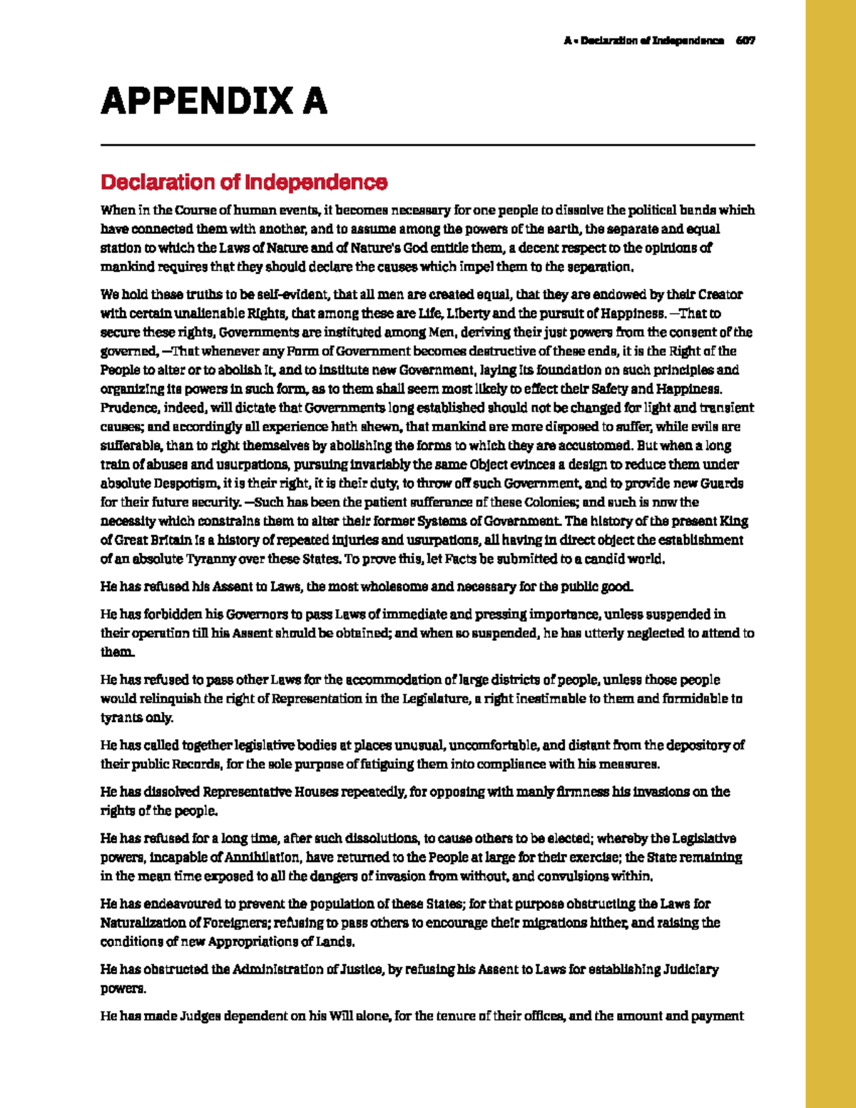 A Declaration of Independence: Key Insights and Analysis (607) - Studocu