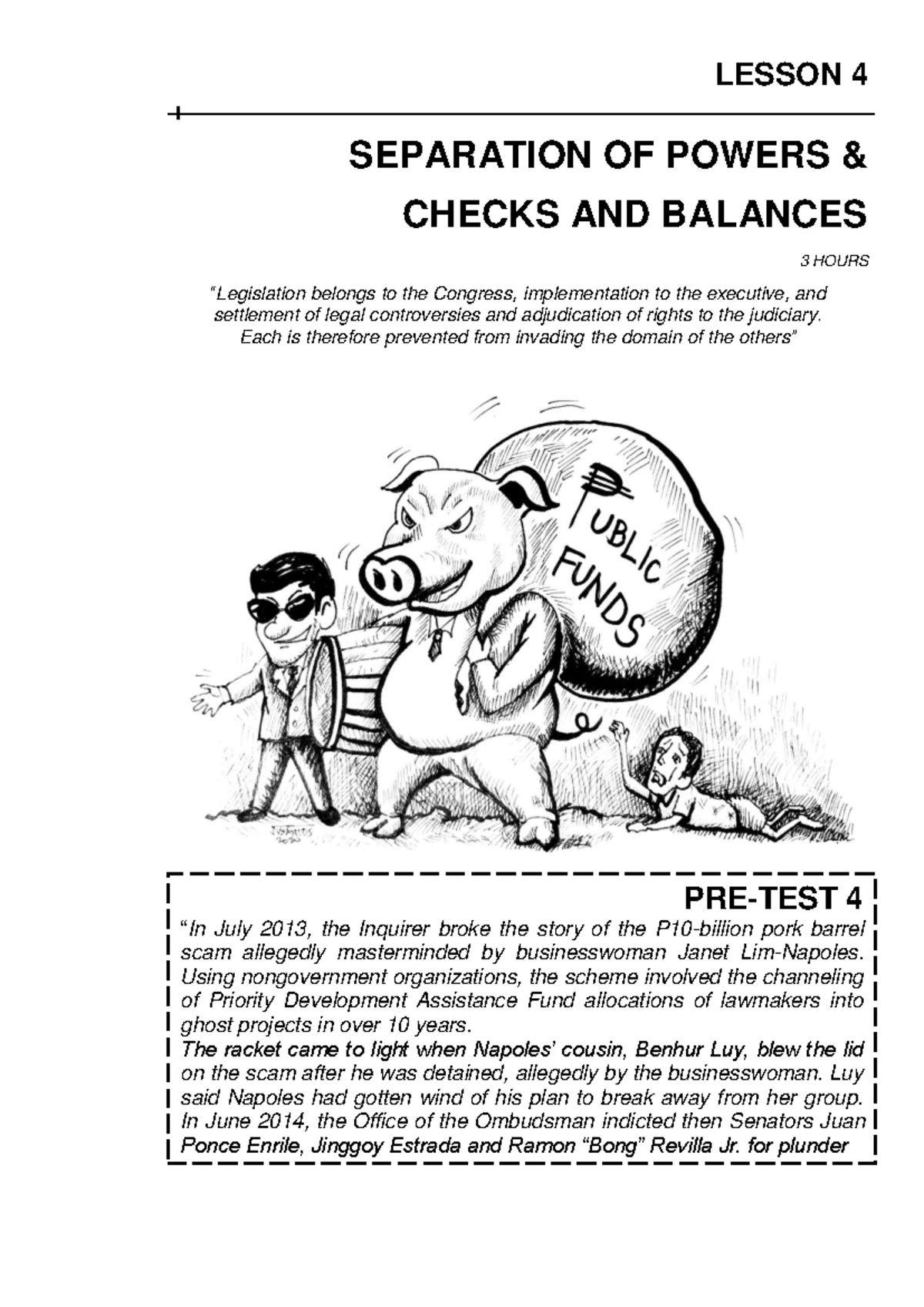 Bulsu Lesson 4: Separation of Powers & Checks and Balances Overview ...