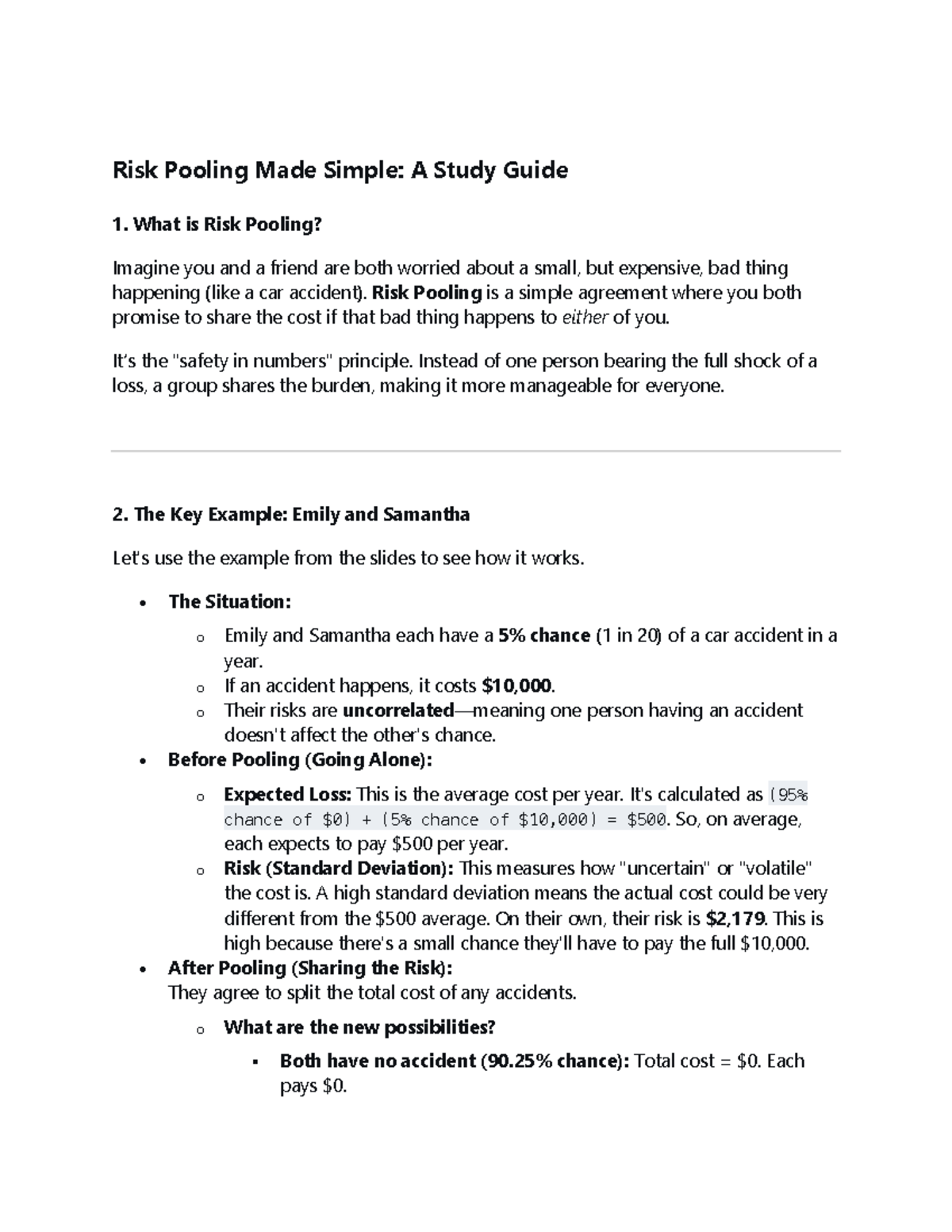 Risk Pooling Simplified: A Study Guide on Shared Risk Concepts - Studocu