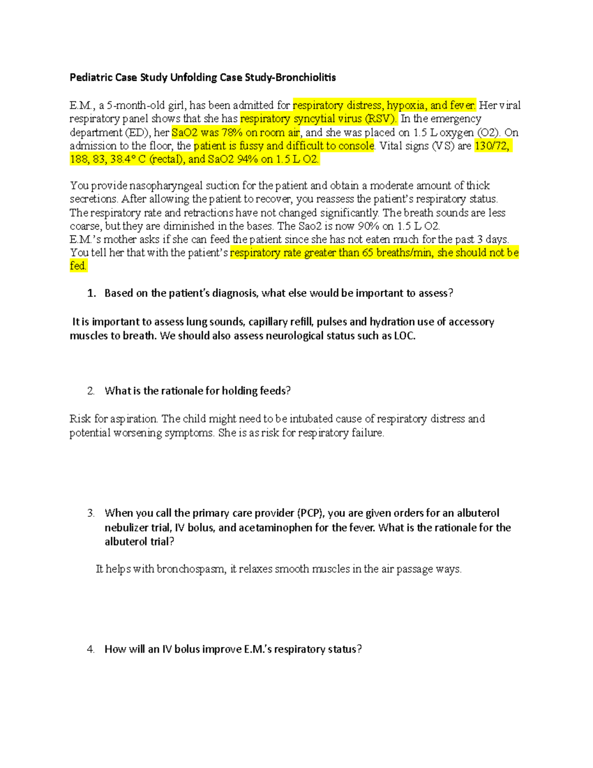 Pediatric Case Study: Understanding Bronchiolitis in Young Patients ...