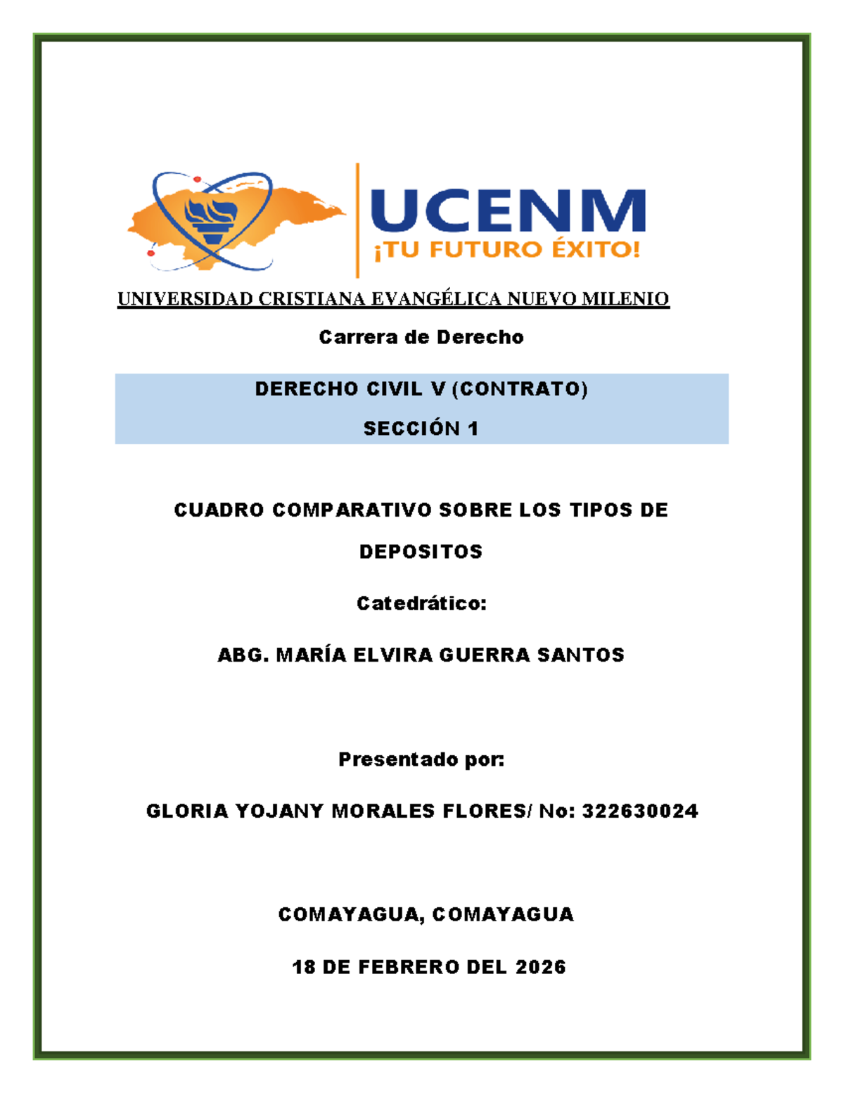 ACT. 7 Derecho Civil V - Cuadro Comparativo de Depósitos - Studocu