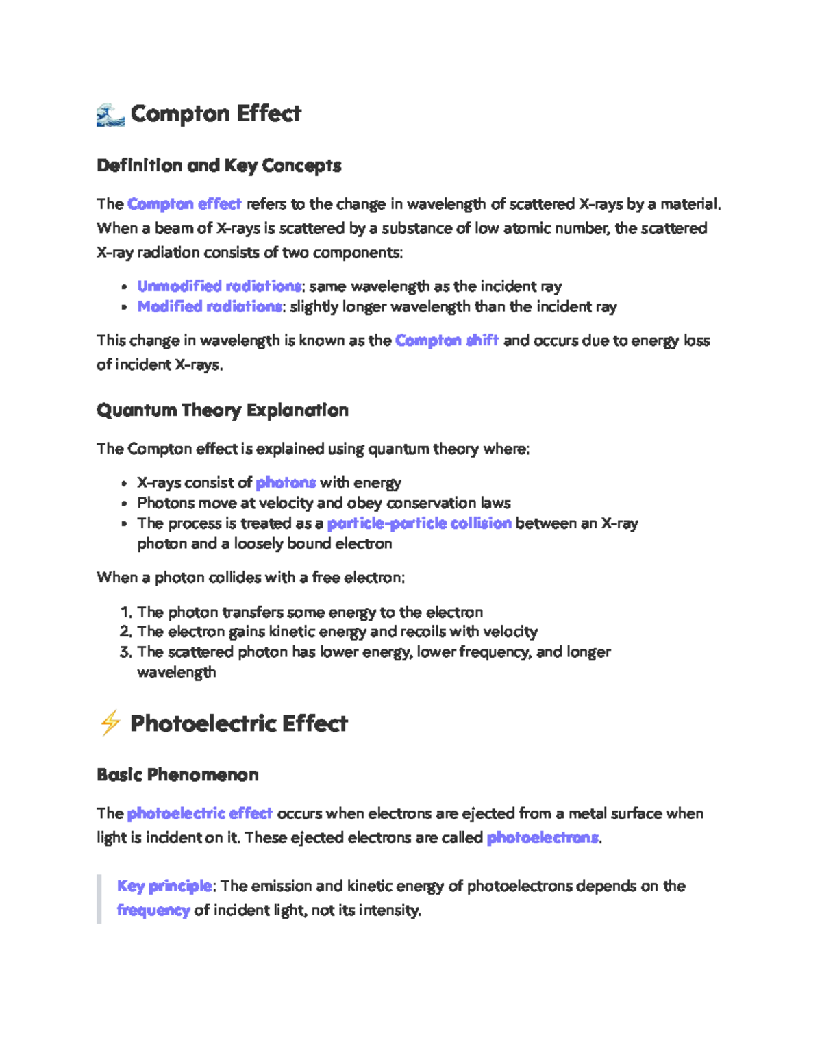 Quantum Light-Matter Scattering: Compton Effect & Photoelectric ...
