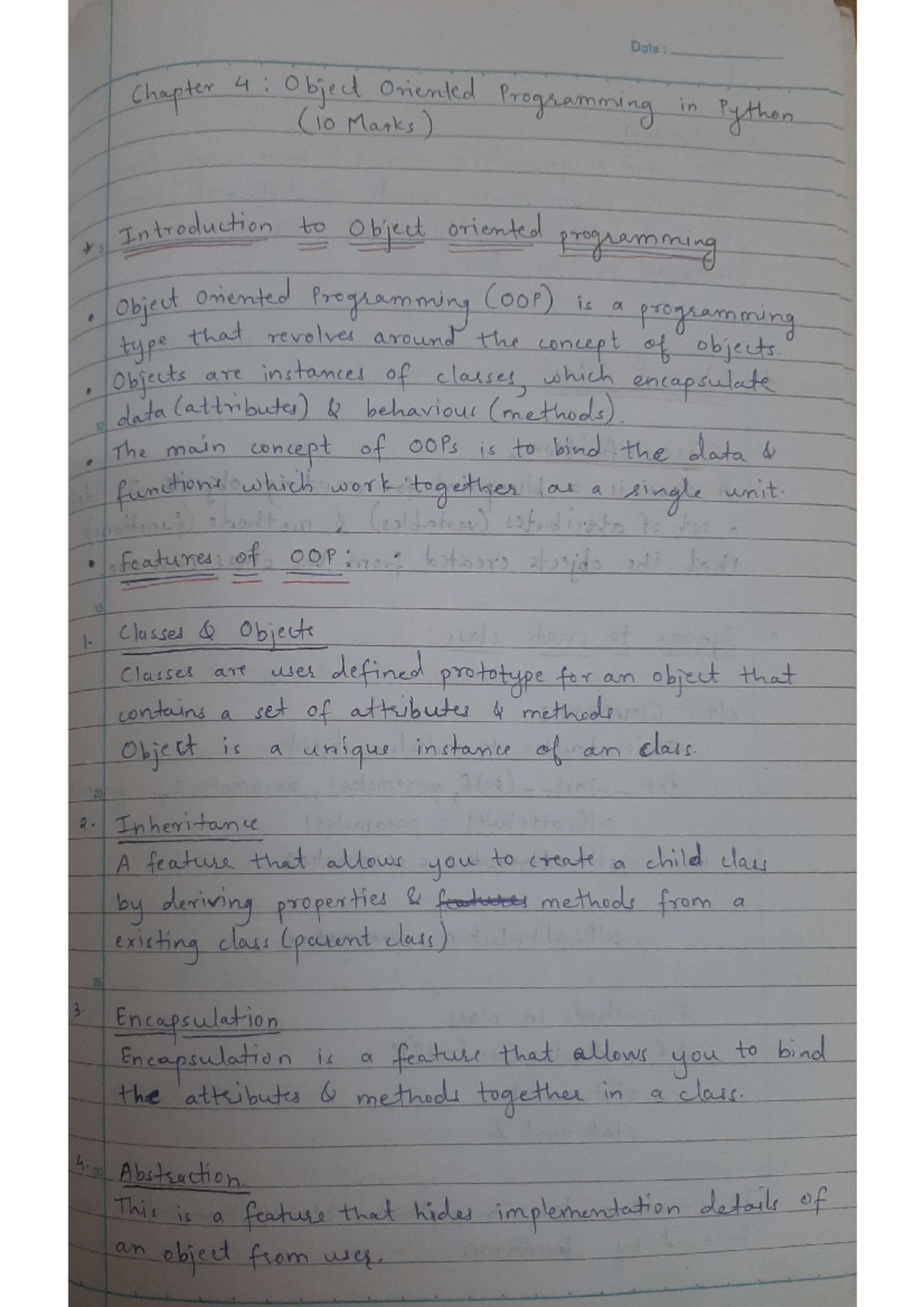 Chapter 4 - Object Oriented Programming in Python - It is achieved through abstract classes and ...