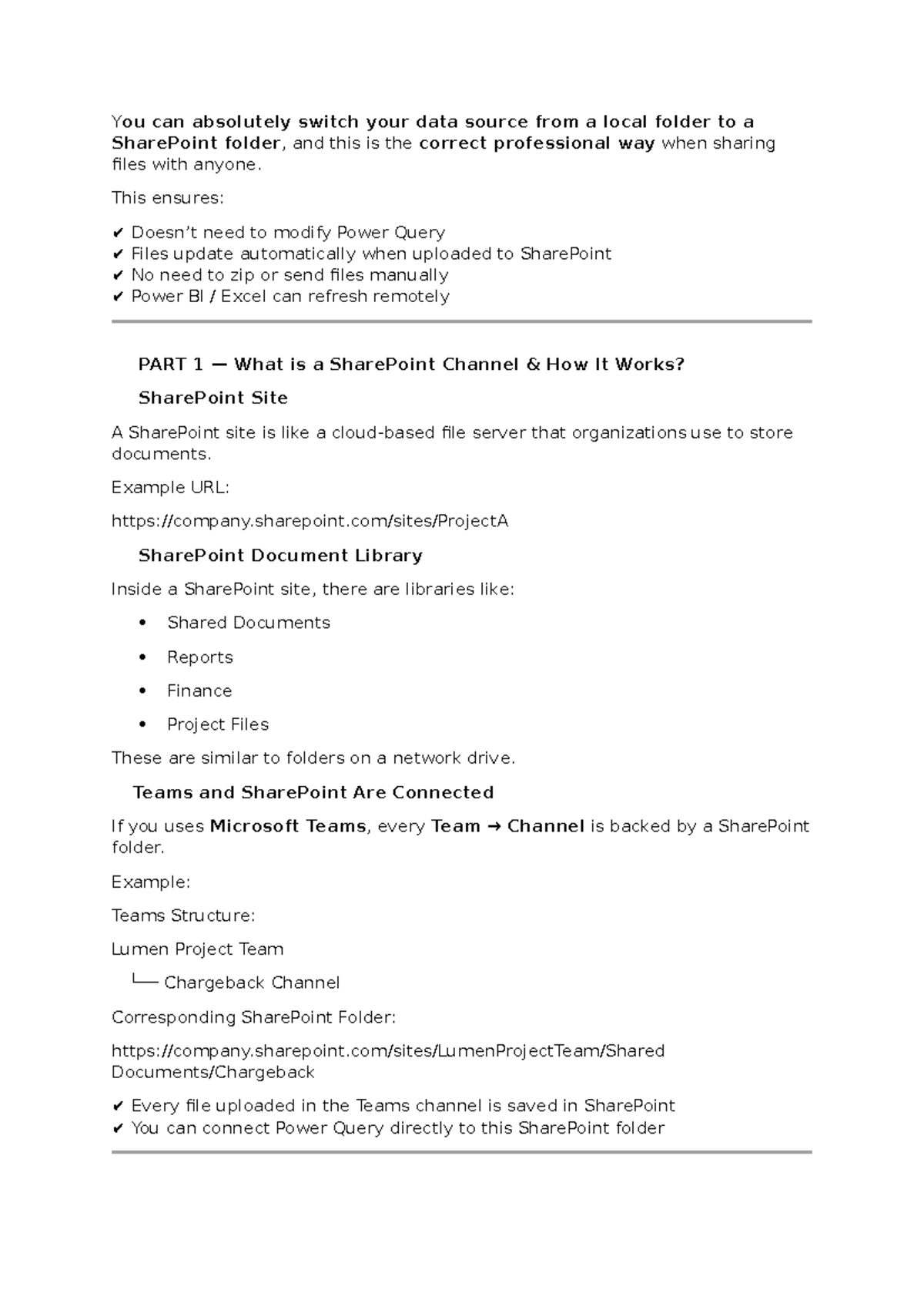 Power Query Guide: Switching Data Sources to SharePoint - Studocu