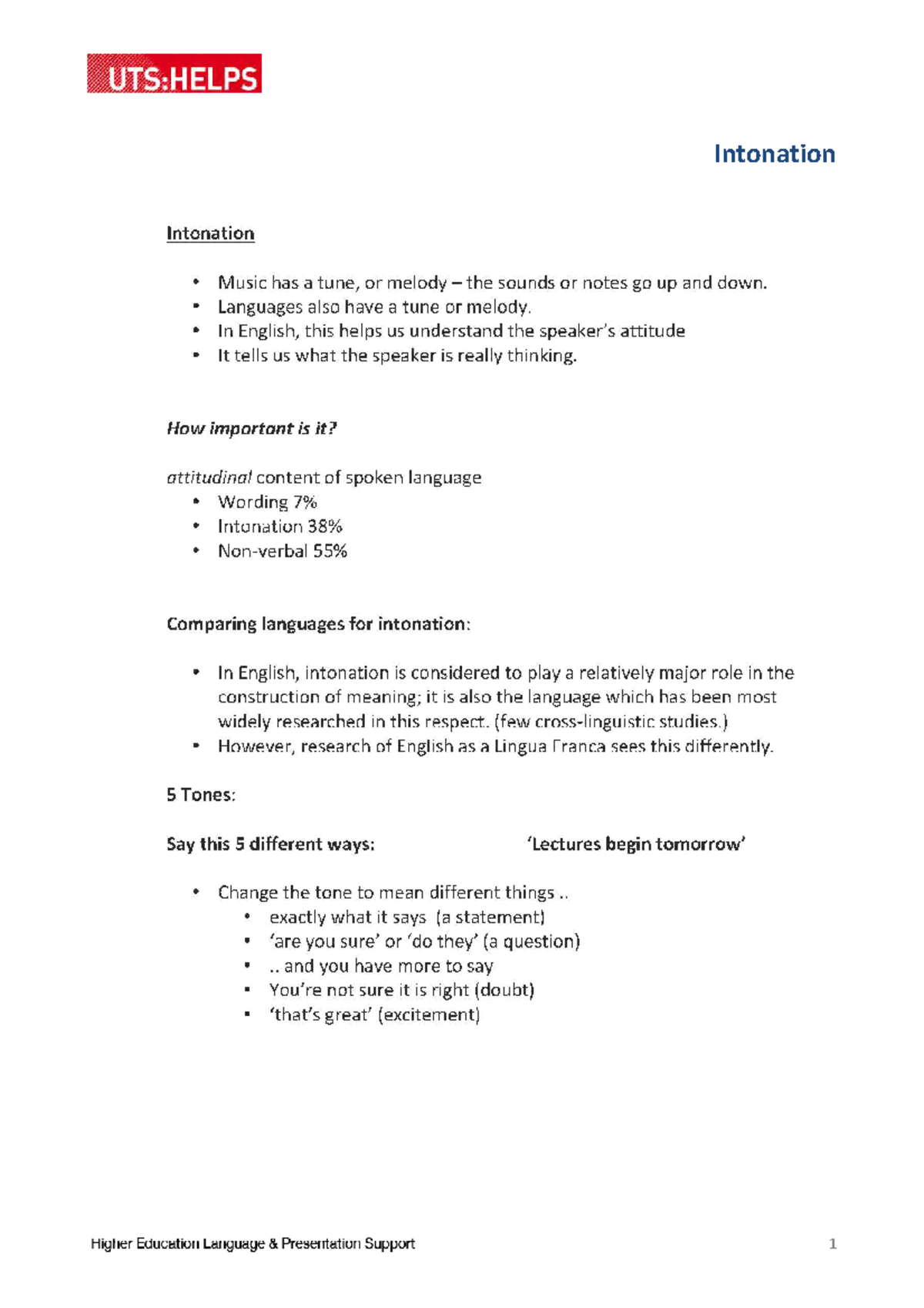 Pronunciation 4 - Intonation & Connected Speech (Mary Ann) - Intonation ...