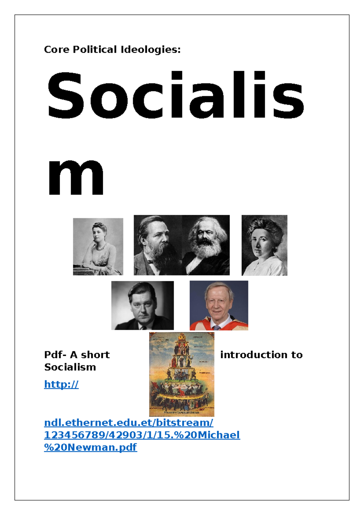 00. Socialism Workbook: Key Concepts and Thinkers Overview - Studocu