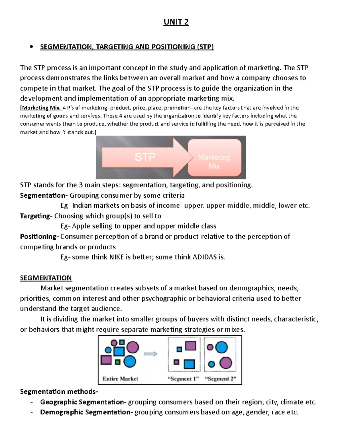 Segmentation targeting positioning strategies explained - UNIT 2 ...