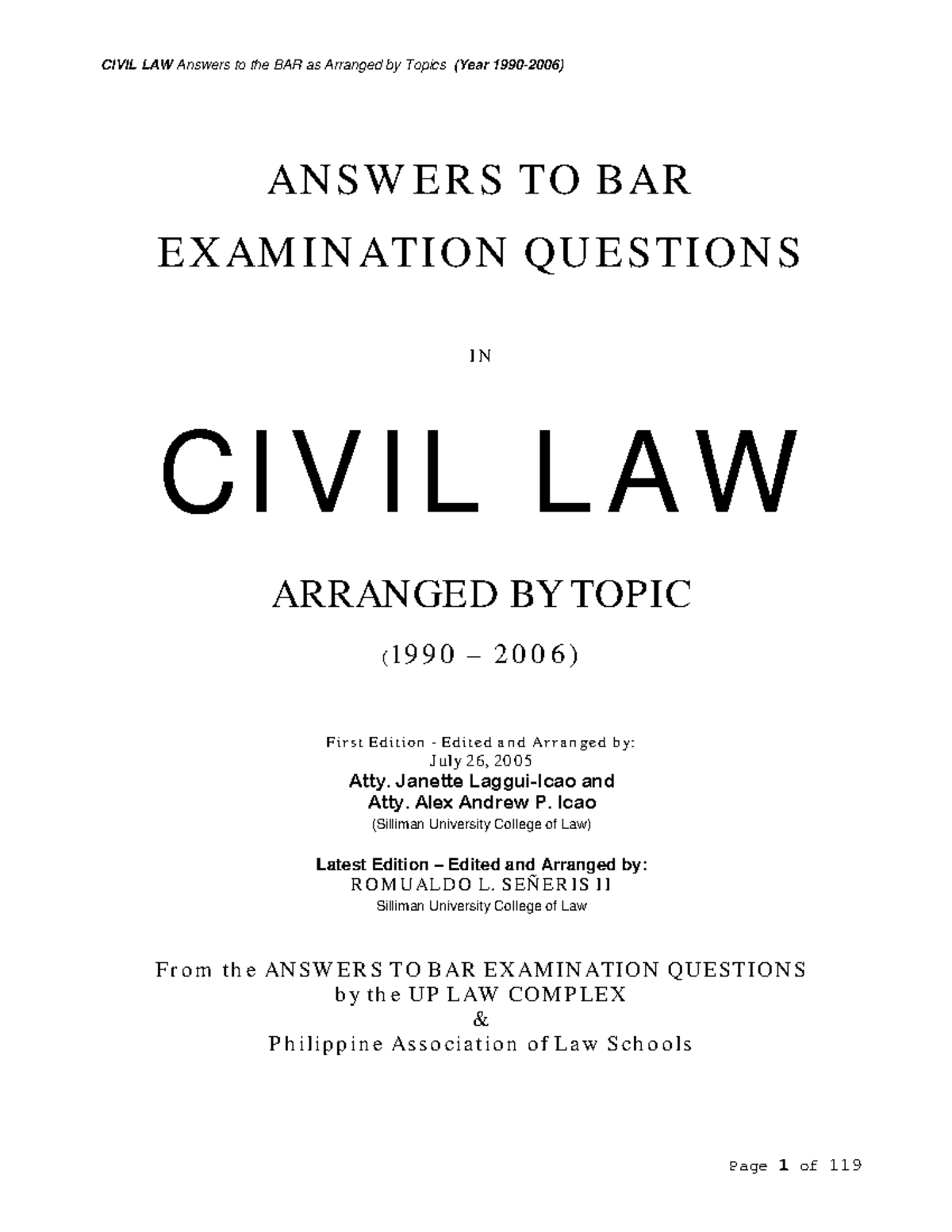 Bar Questions and Answers in Civil Law 1 - ANSWERS TO BAR EXAMINATION ...