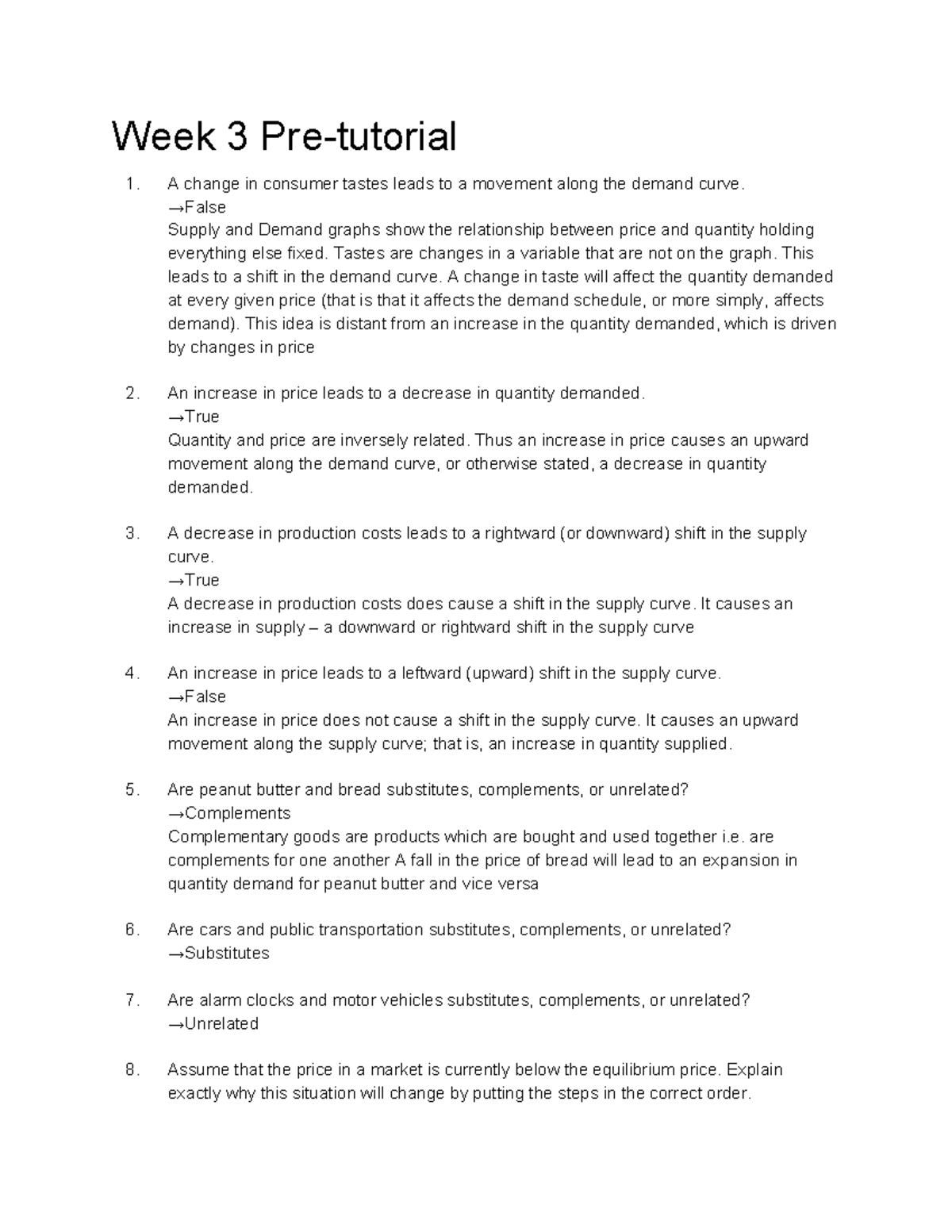 Pre-tutorial Week 3 - Pre-tutorial questions with solutions - Week 3 ...