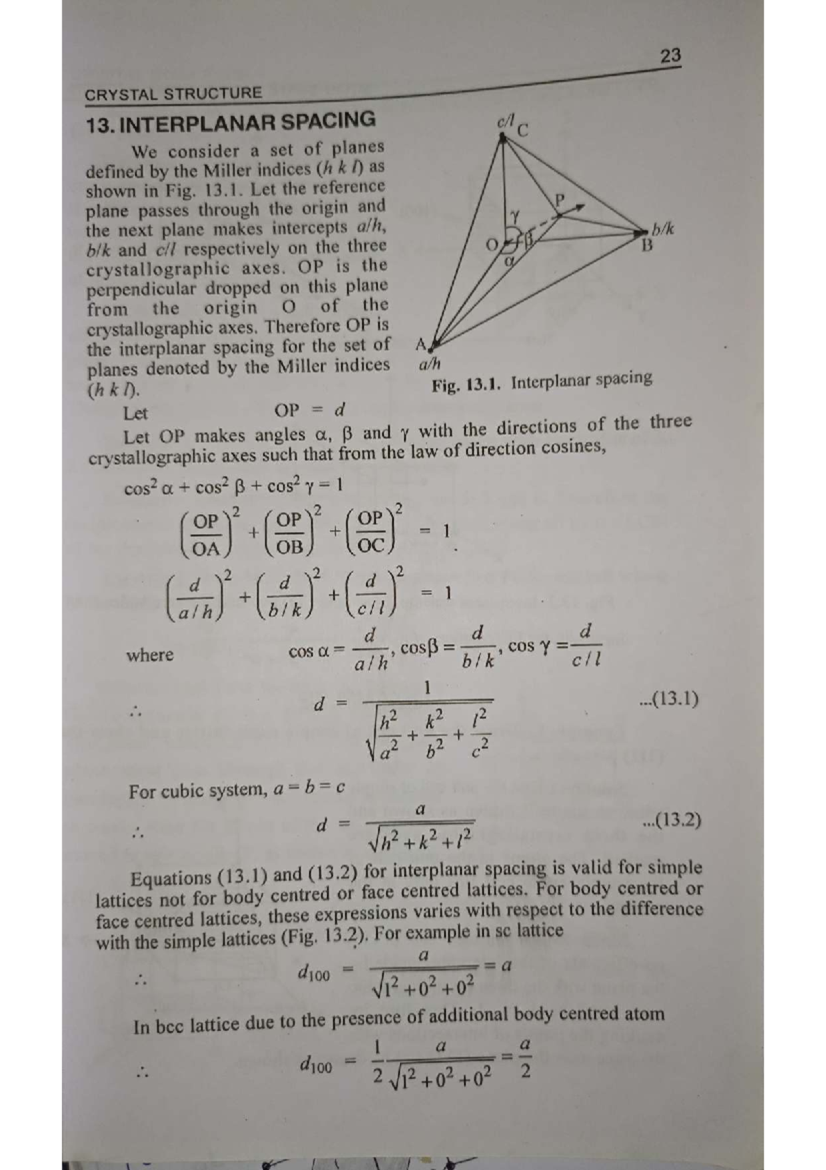 SSPhysics - Crystal Structure & Interplanar Spacing Analysis - Studocu