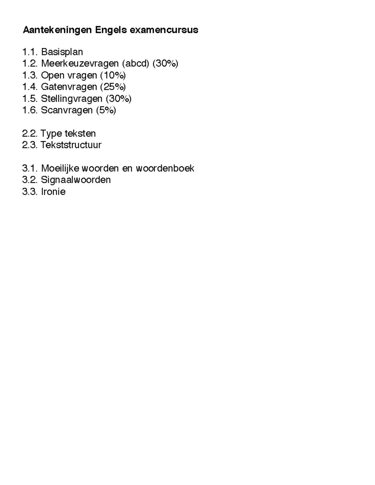 Aantekeningen voor Engels Examen (Cursus) - Leiden Methode - Studeersnel