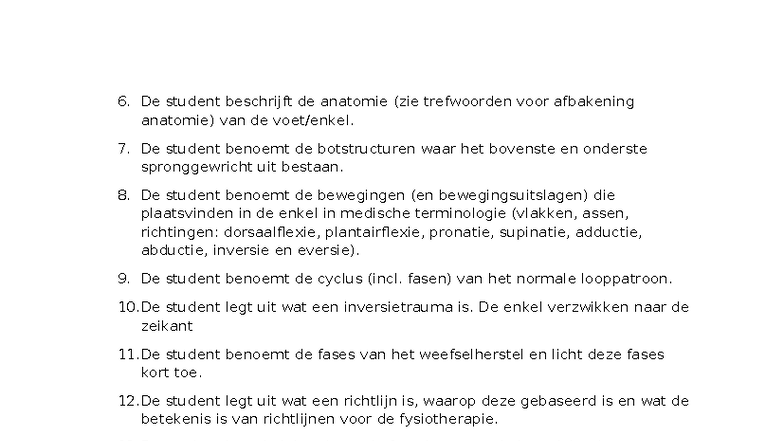 Taak 2 - Anatomie en Behandeling van Inversietrauma Enkel - Studeersnel