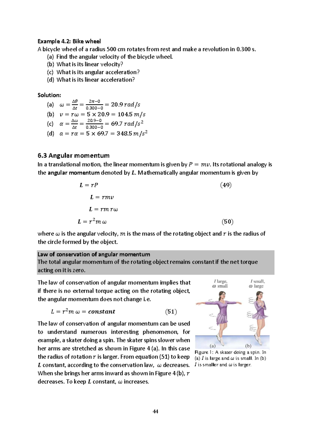 Rotational Motion Analysis: Angular & Linear Velocities (Example 4.2 ...