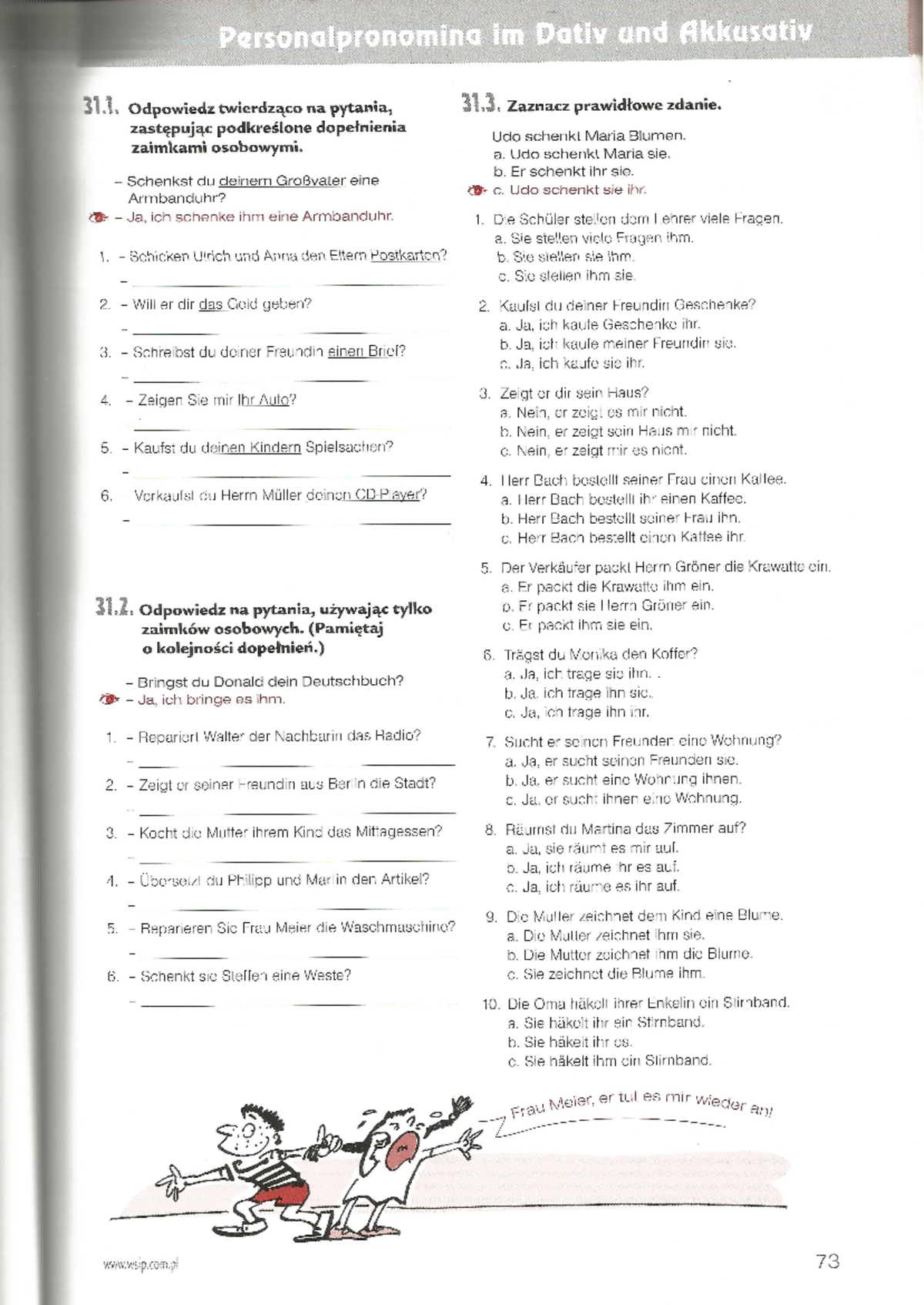Zaimek os. w Dat.,AKK - Personalpronomino im Dativ und Akkusativ 31 ...