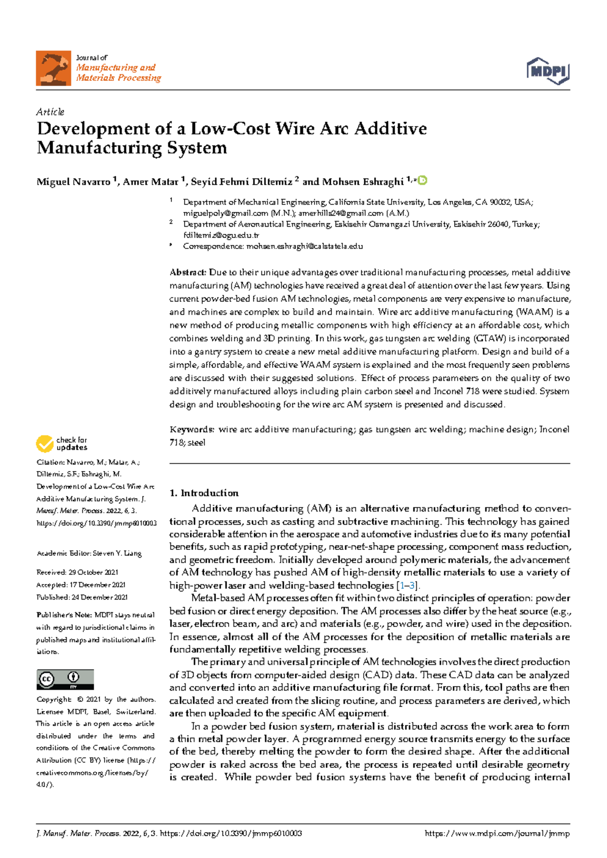 TIG WAAM sistem - Development of economical WAAM system - Citation ...