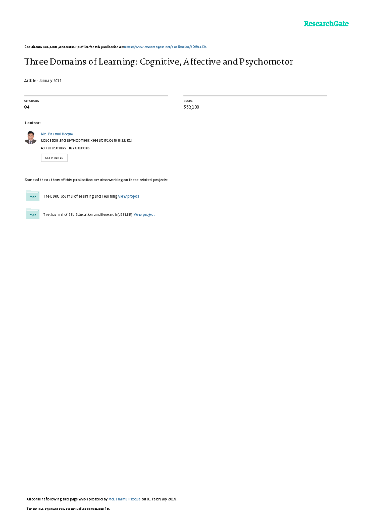 Three Domains of Learning: Cognitive, Affective & Psychomotor Insights ...