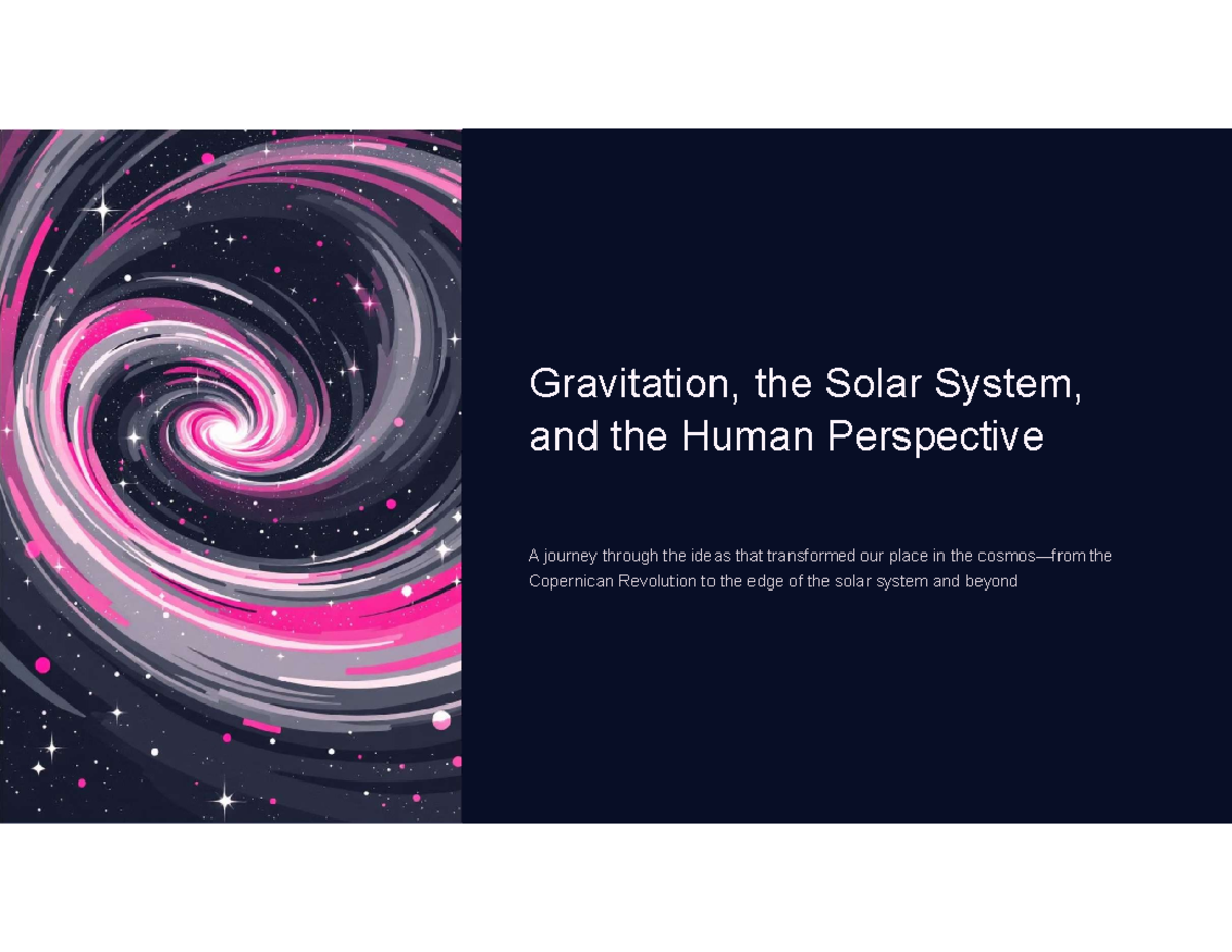 L2 Gravitation & Solar Systems: A Journey Through the Cosmos - Studocu