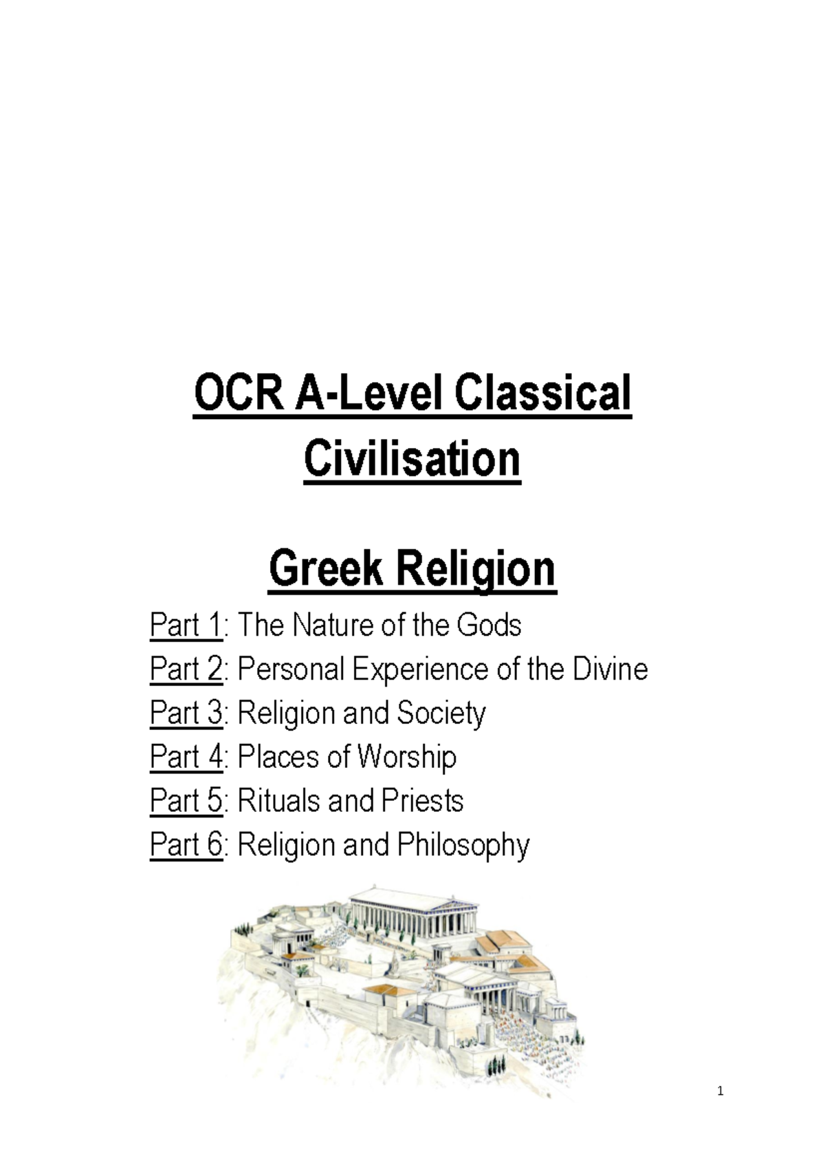 OCR A-Level Greek Religion Revision Notes: Gods, Cults, and Practices ...