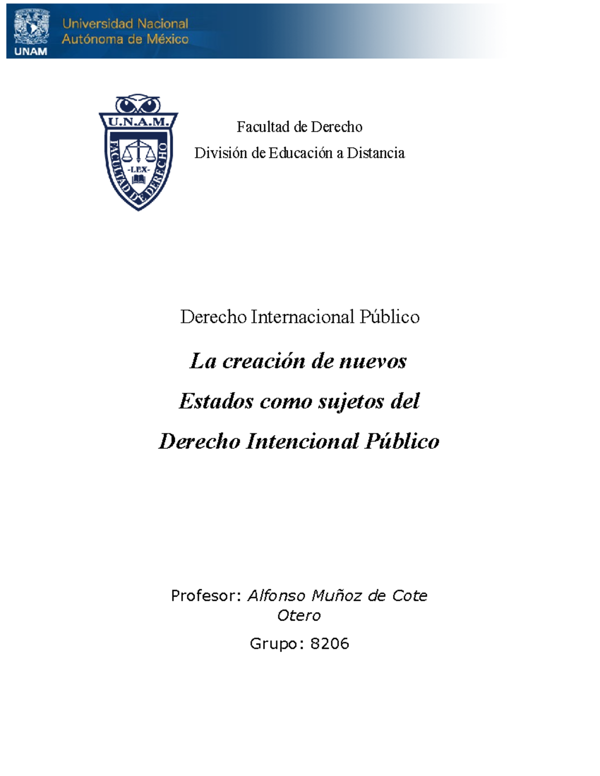 1u1 Derecho Internacional Público: Creación de Nuevos Estados y Su ...