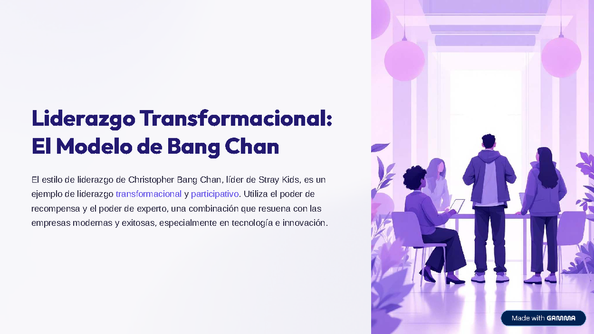 Liderazgo Transformacional: Análisis del Modelo de Bang Chan - Studocu