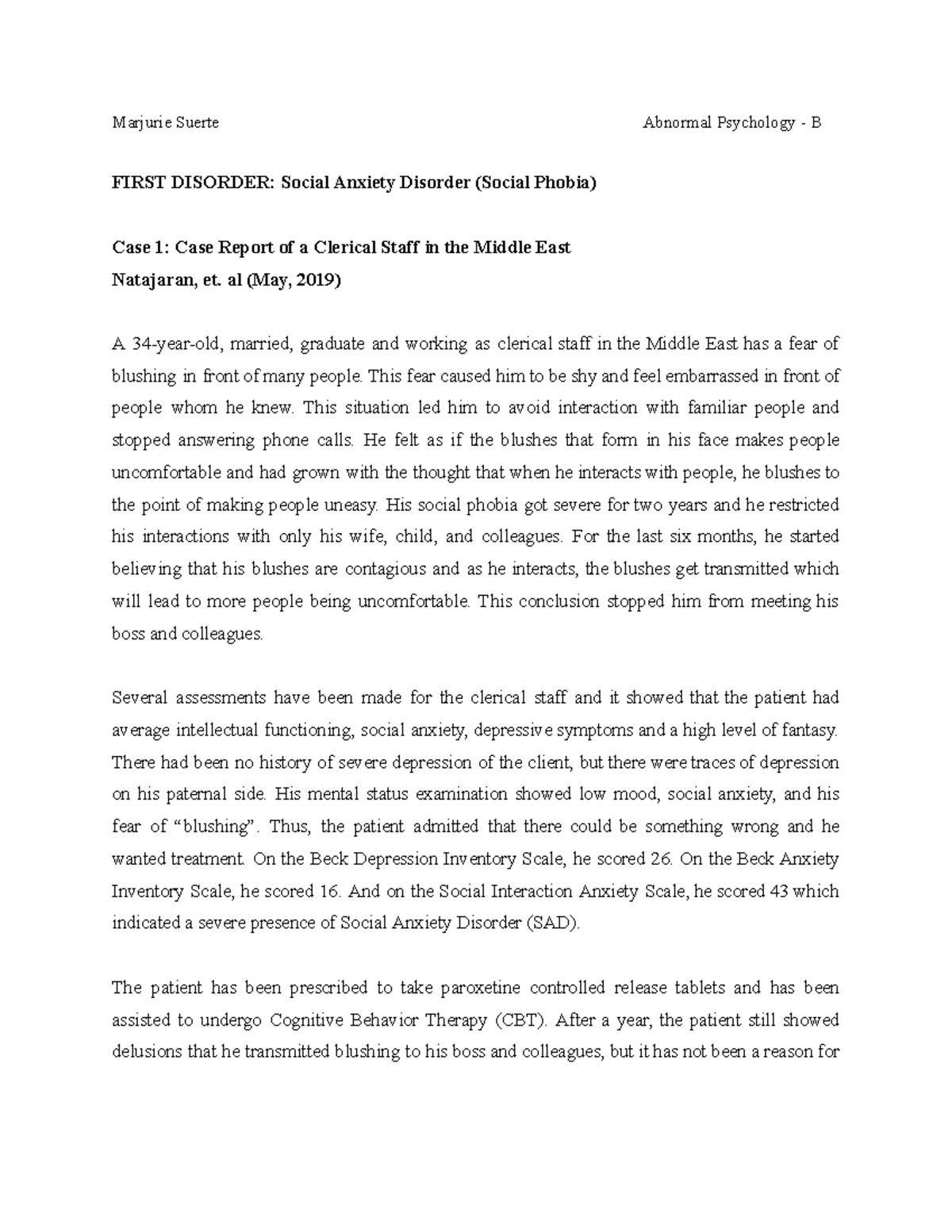 Abnormal Psychology Case Studies: Social Anxiety, Binge Eating, PTSD ...