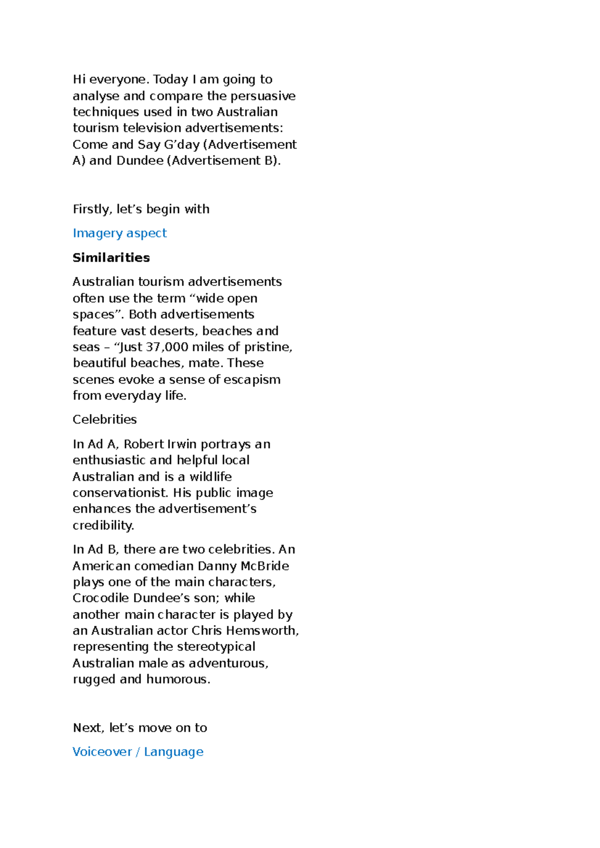 Stage 2 EALD: Analyzing Persuasive Techniques in Australian TV Ads ...
