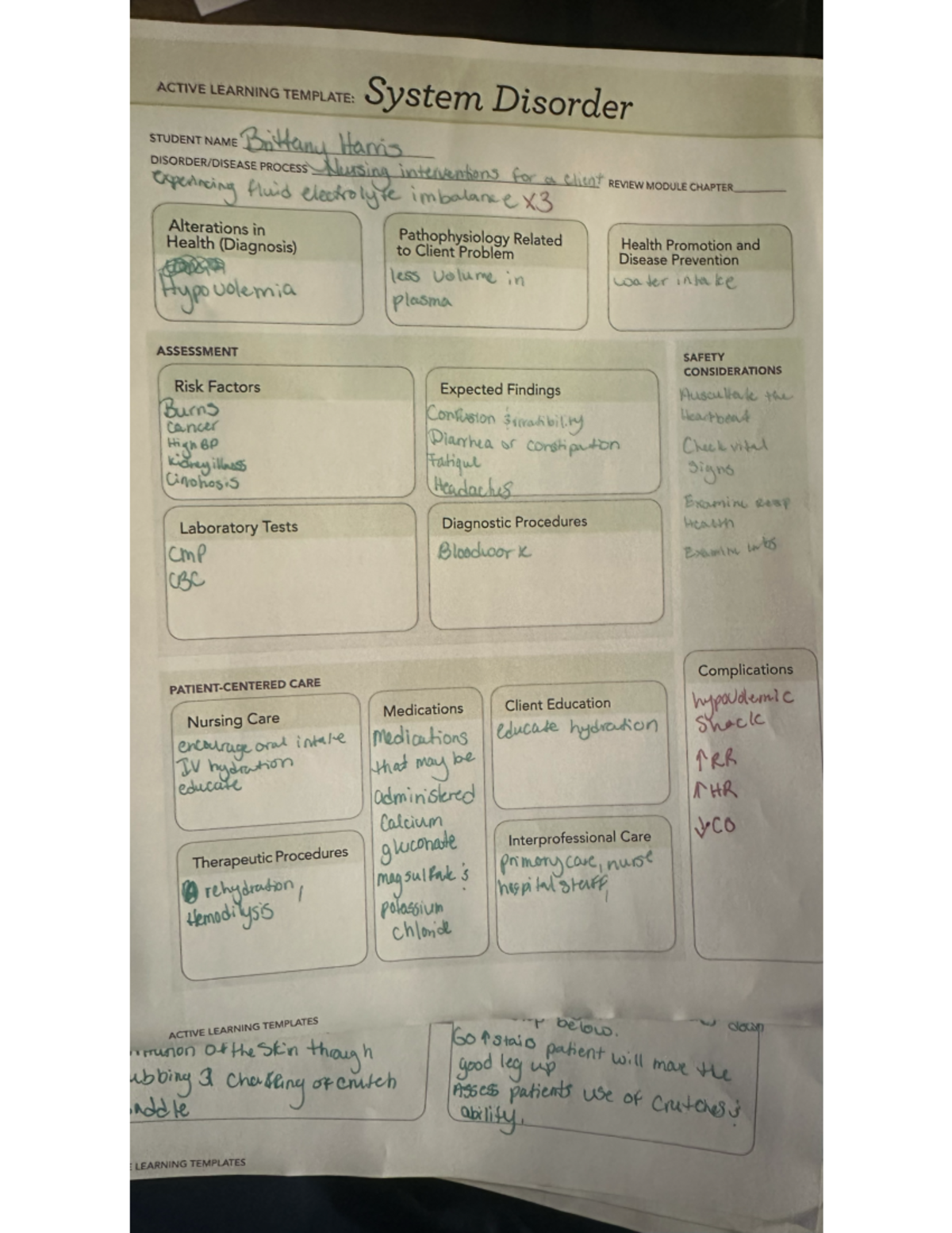 Medsurga 3 - Active Learning Template: Fluid & Electrolyte Imbalance ...