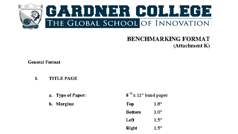 Benchmarking Activity Template 2020-2021 for Interns - Studocu