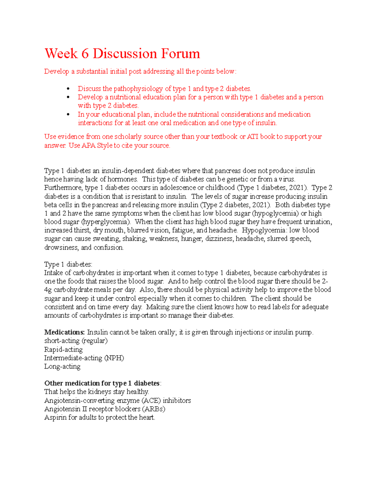 Week 6 Discussion Forum - Week 6 Discussion Forum Develop a substantial ...