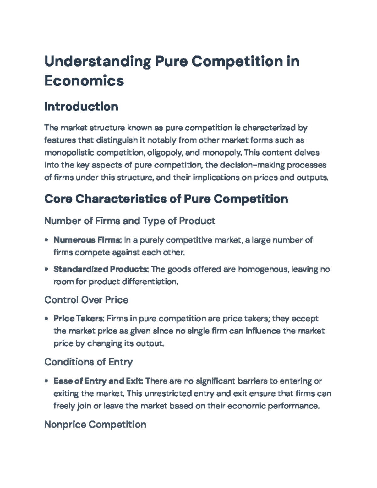 Understanding Pure Competition in Economics: Key Features & Insights ...