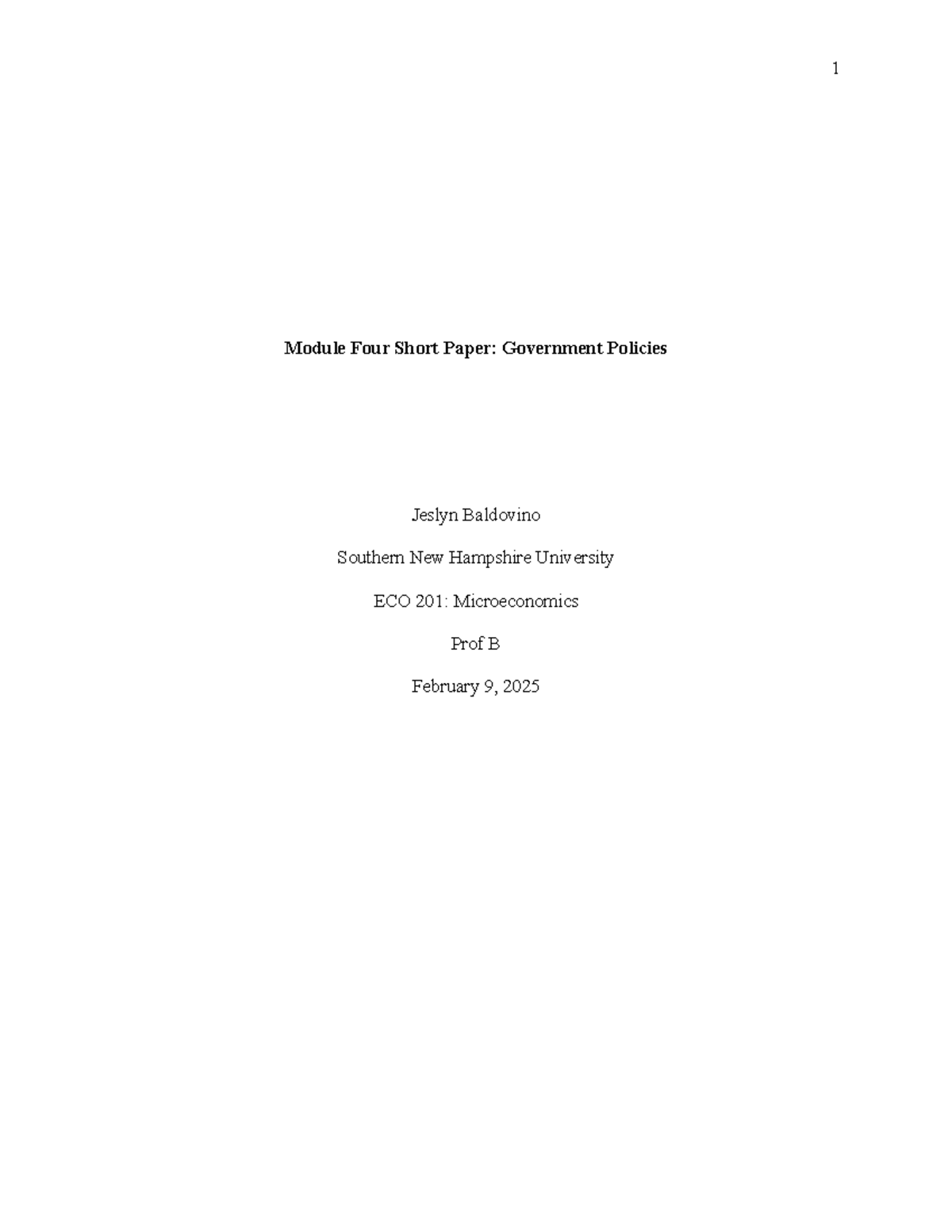 ECO 201 Module 4 Short Paper: Analysis of US Tariffs on China - Studocu