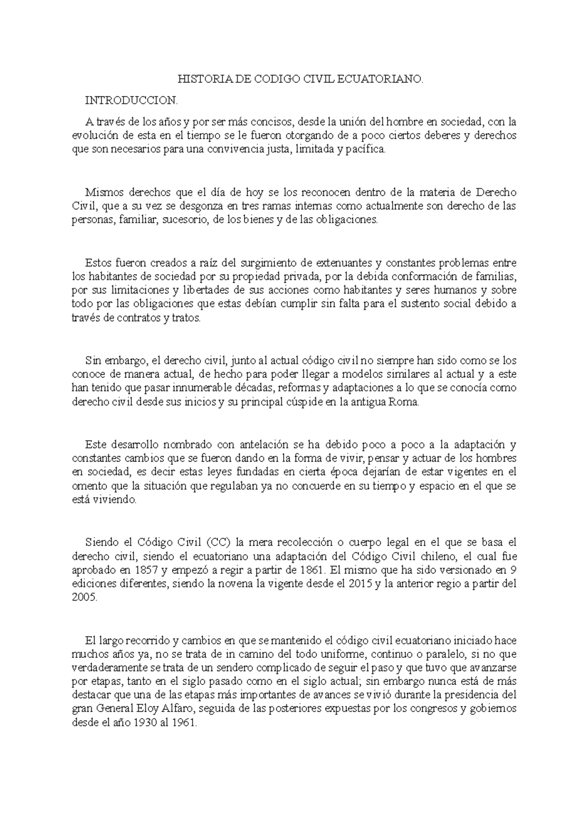 Historia del Código Civil Ecuatoriano: Evolución y Transformaciones ...