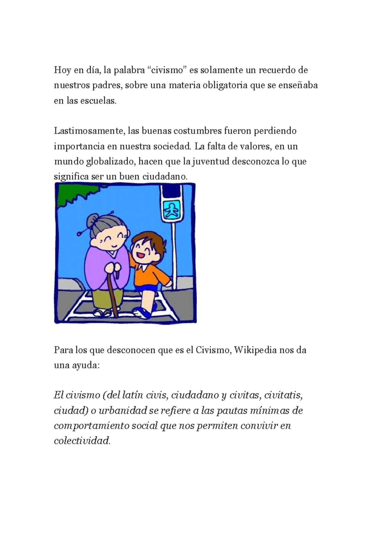 Civismo: La Importancia del Buen Ciudadano en la Sociedad Actual - Studocu