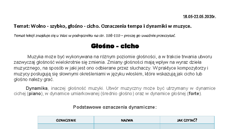 Tempo i Dynamika w Muzyce: Lekcja 5 - Wolno, Szybko, Głośno, Cicho ...