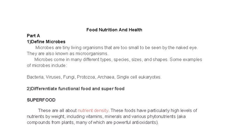 Food Nutrition and Health: Understanding Microbes and Functional Foods ...