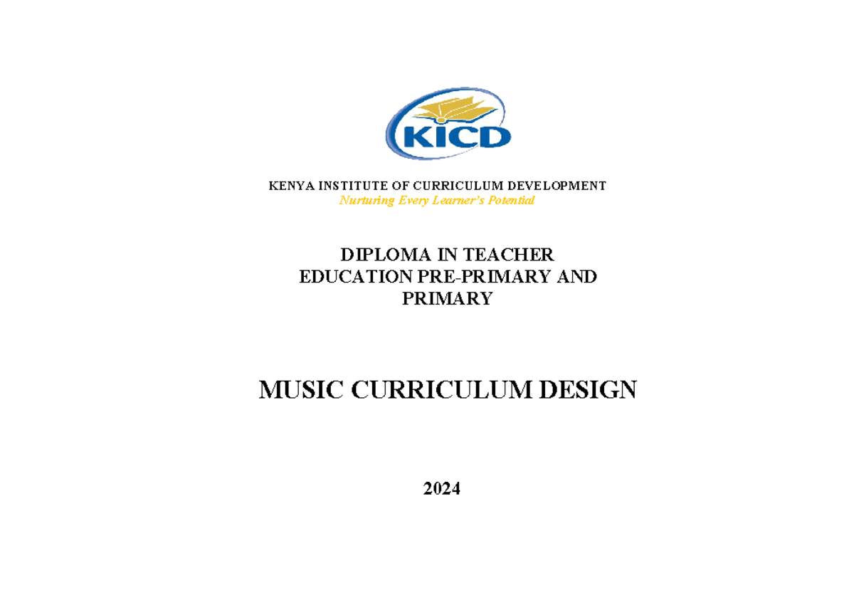 DTE-PP&P Music Curriculum Design and Teacher Training Overview - Studocu
