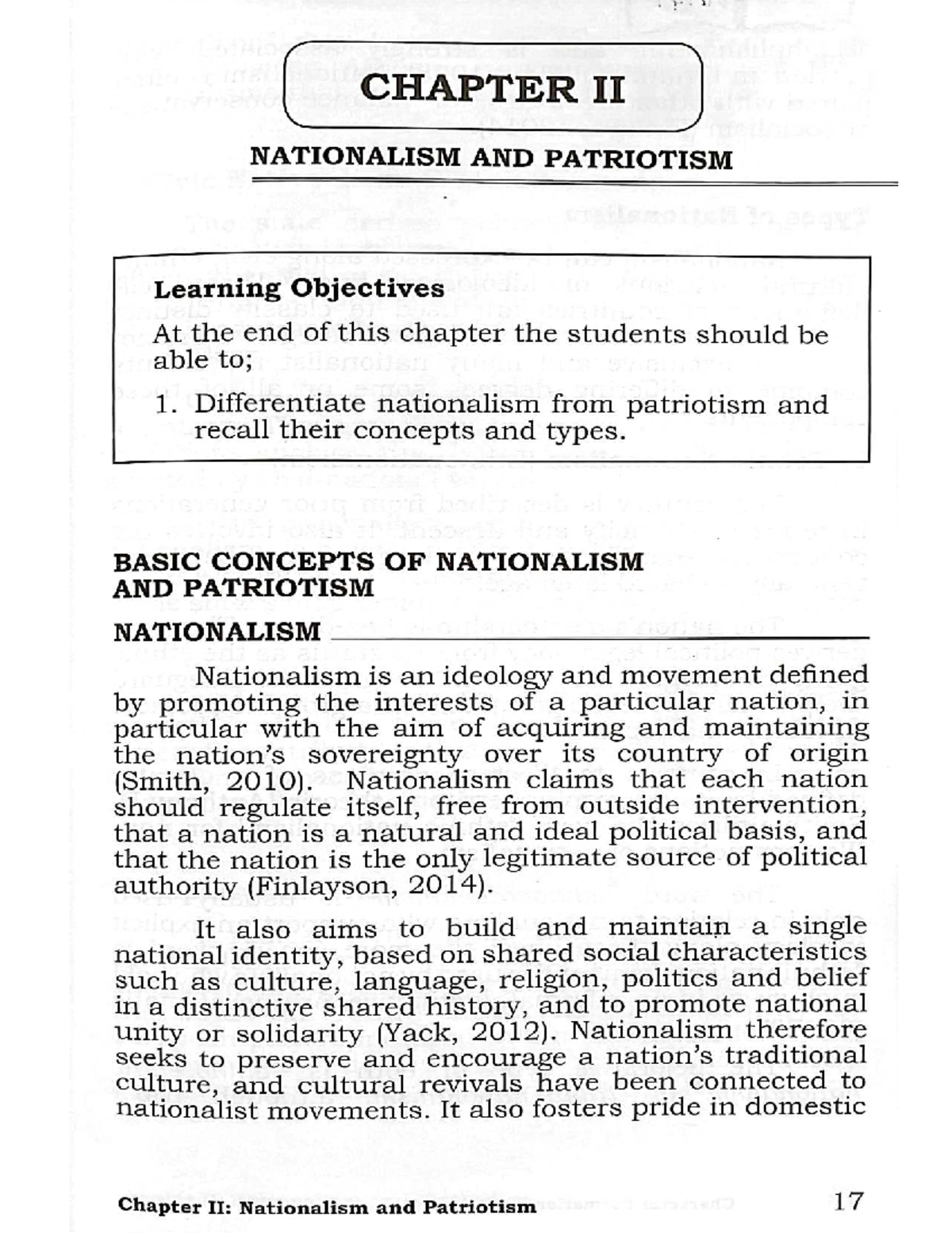 CFLM 1: Chapter II - Nationalism vs. Patriotism Explained - Studocu