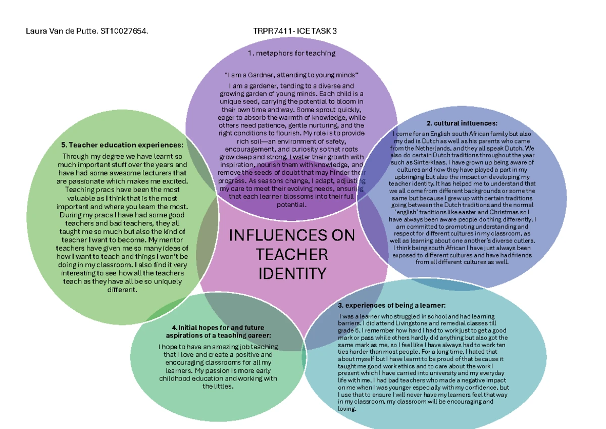 TRPR7411 Reflective Practice: Understanding Teacher Identity and Self ...