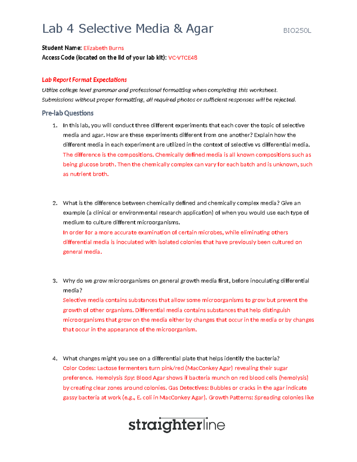 BIO250 Lab 4 - Selective Media Experiments for Microbiology Course ...