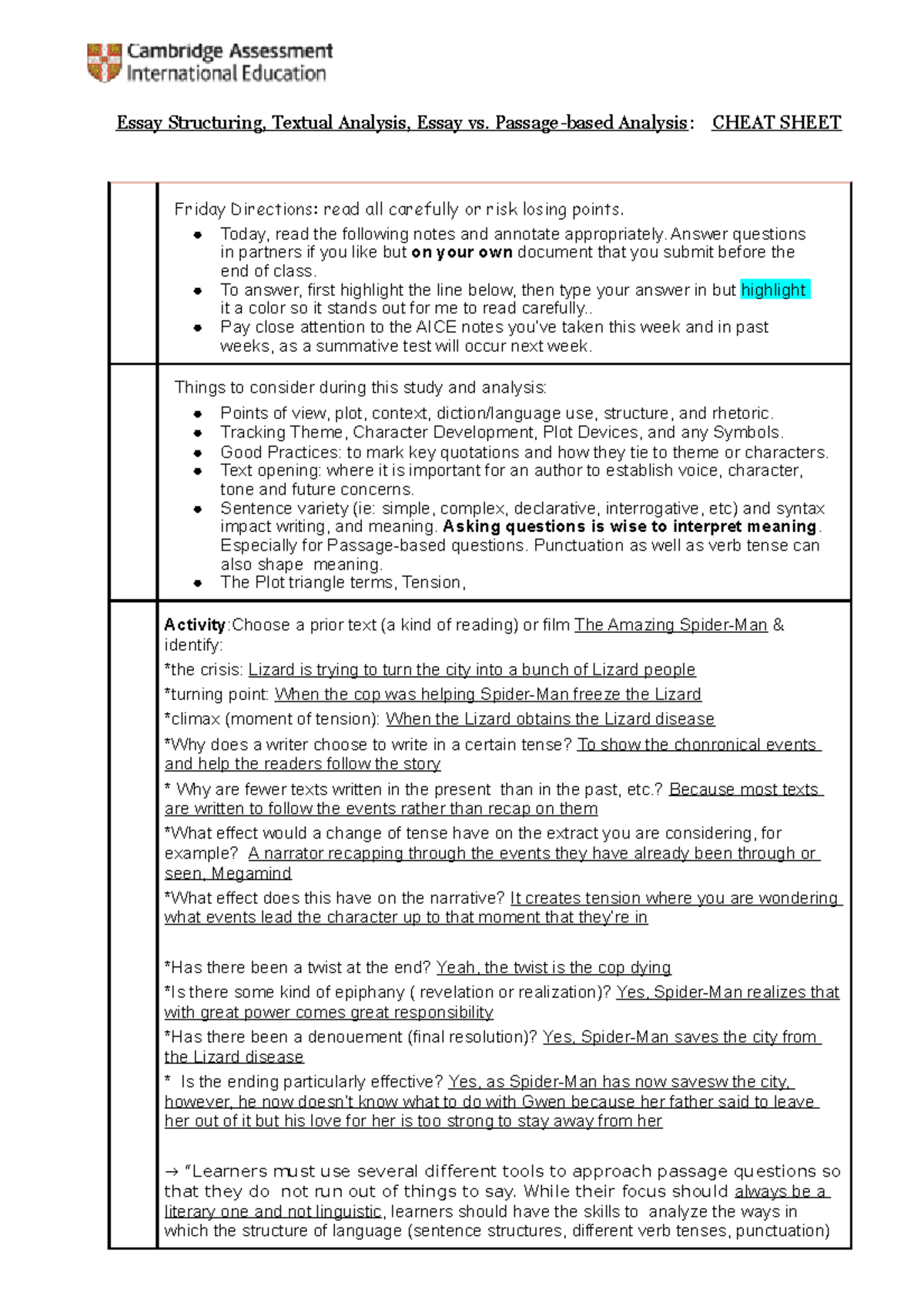 Essay Structuring, Textual Analysis, Essay vs. Passage-based Analysis ...