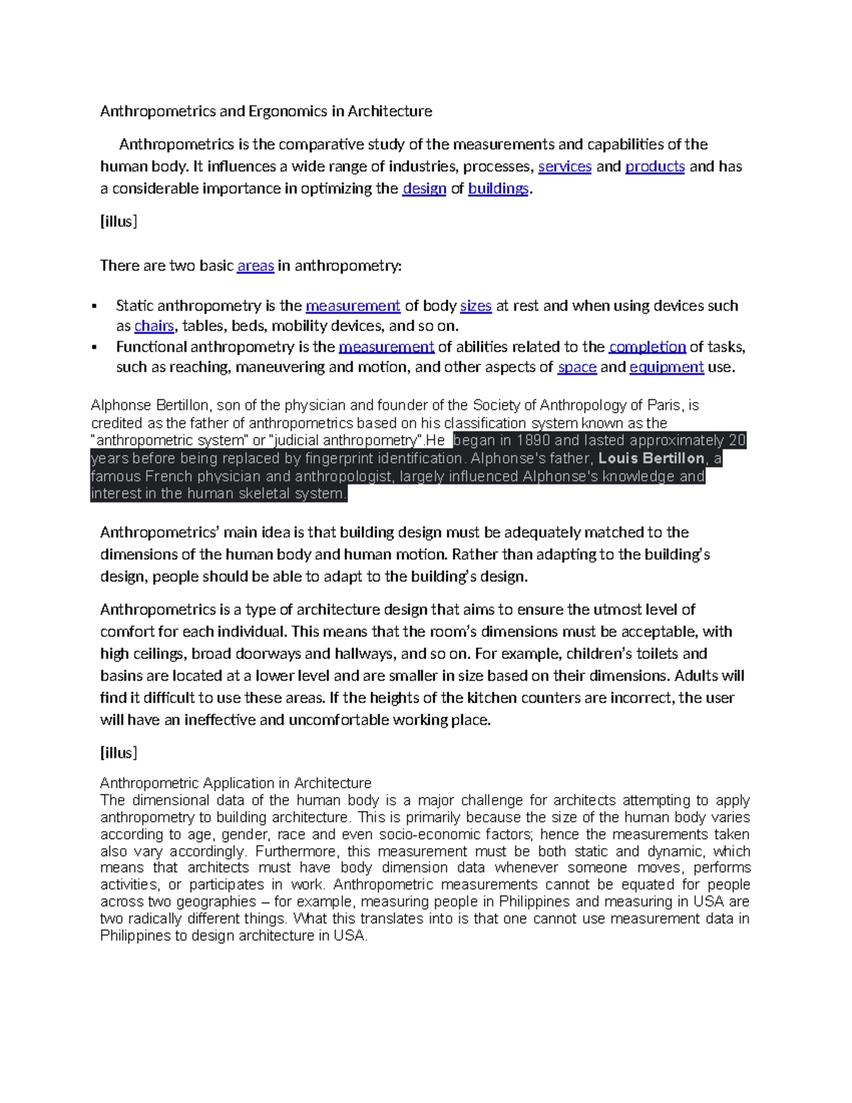 Anthropometrics & Ergonomics in Architecture: Key Insights for Design - Studocu