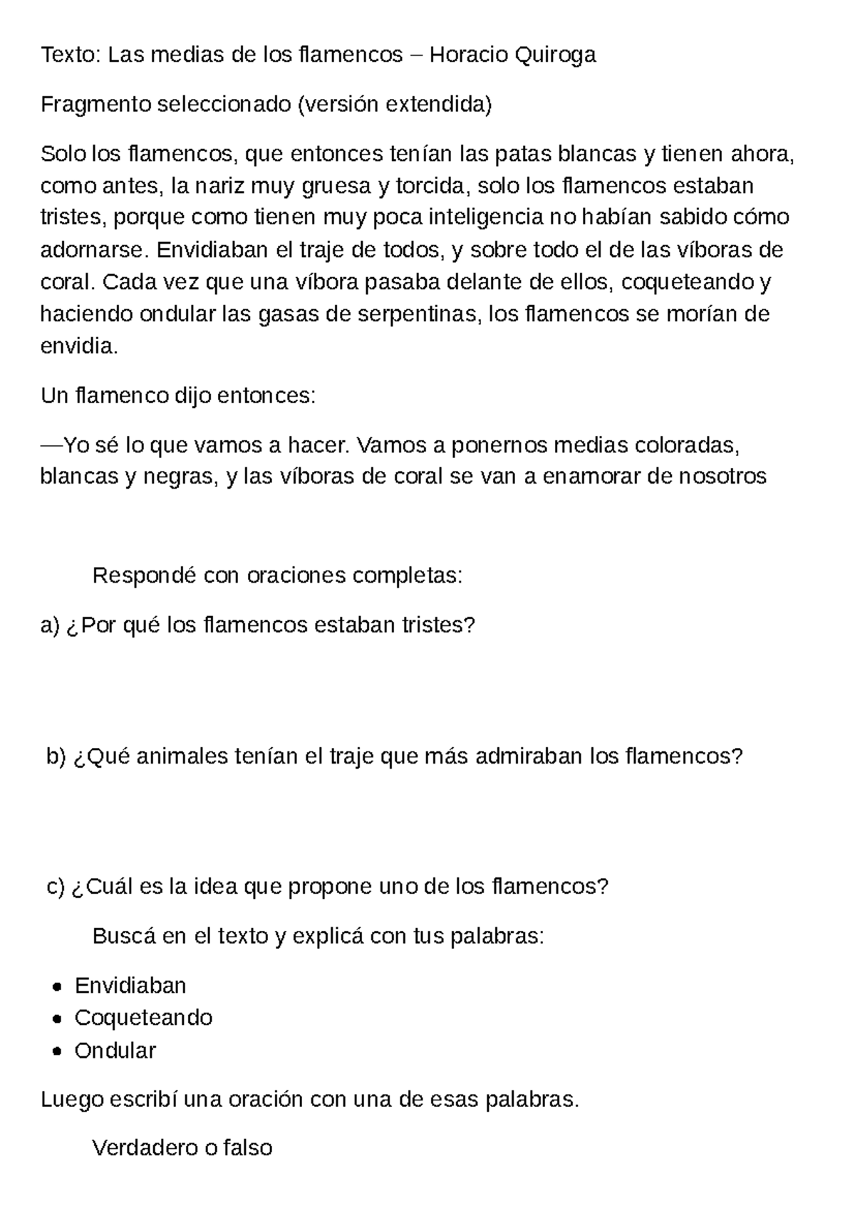 Las medias de los flamencos - Análisis y Reflexiones sobre el Texto de ...