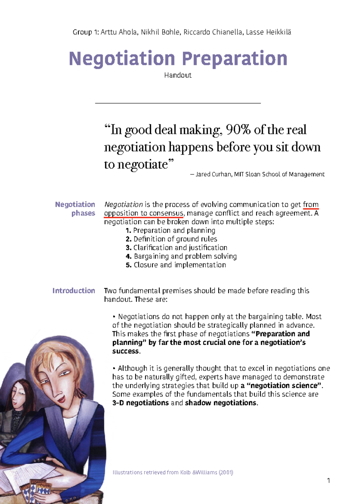G1 Negotiation Preparation: Key Strategies and Phases Explained - Studocu