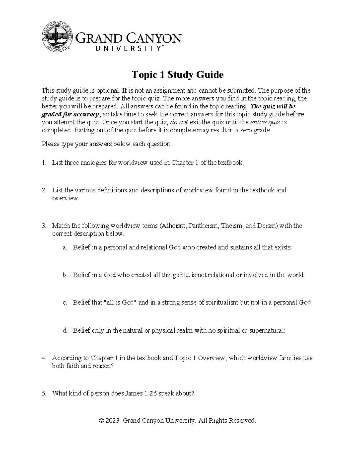 CWV 101 Topic 1 Study Guide for Quiz Preparation - Studocu