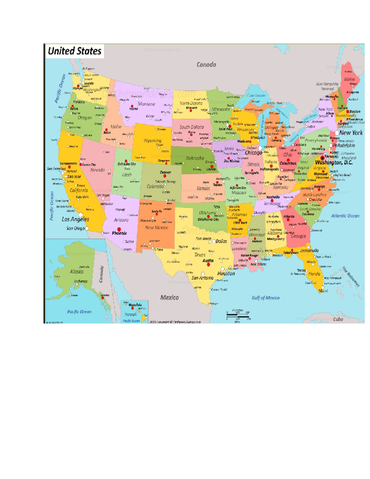 USA MAP - ban do USA cac port dung de tham khao - United States Canada ...